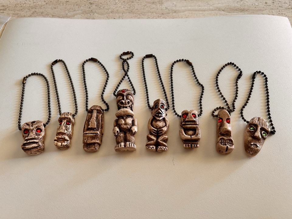 8 PIECES OF RANDOTTI ORIGINAL WOOD GRAIN FINISH ASSORTMENT OF TIKI KEY ...