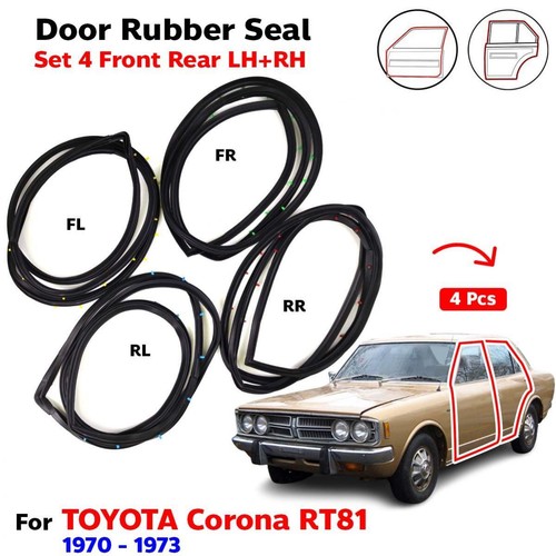 Door Rubber Seal Weatherstrip Fits Toyota Corona RT81 4D Sedan 1970-73 ...