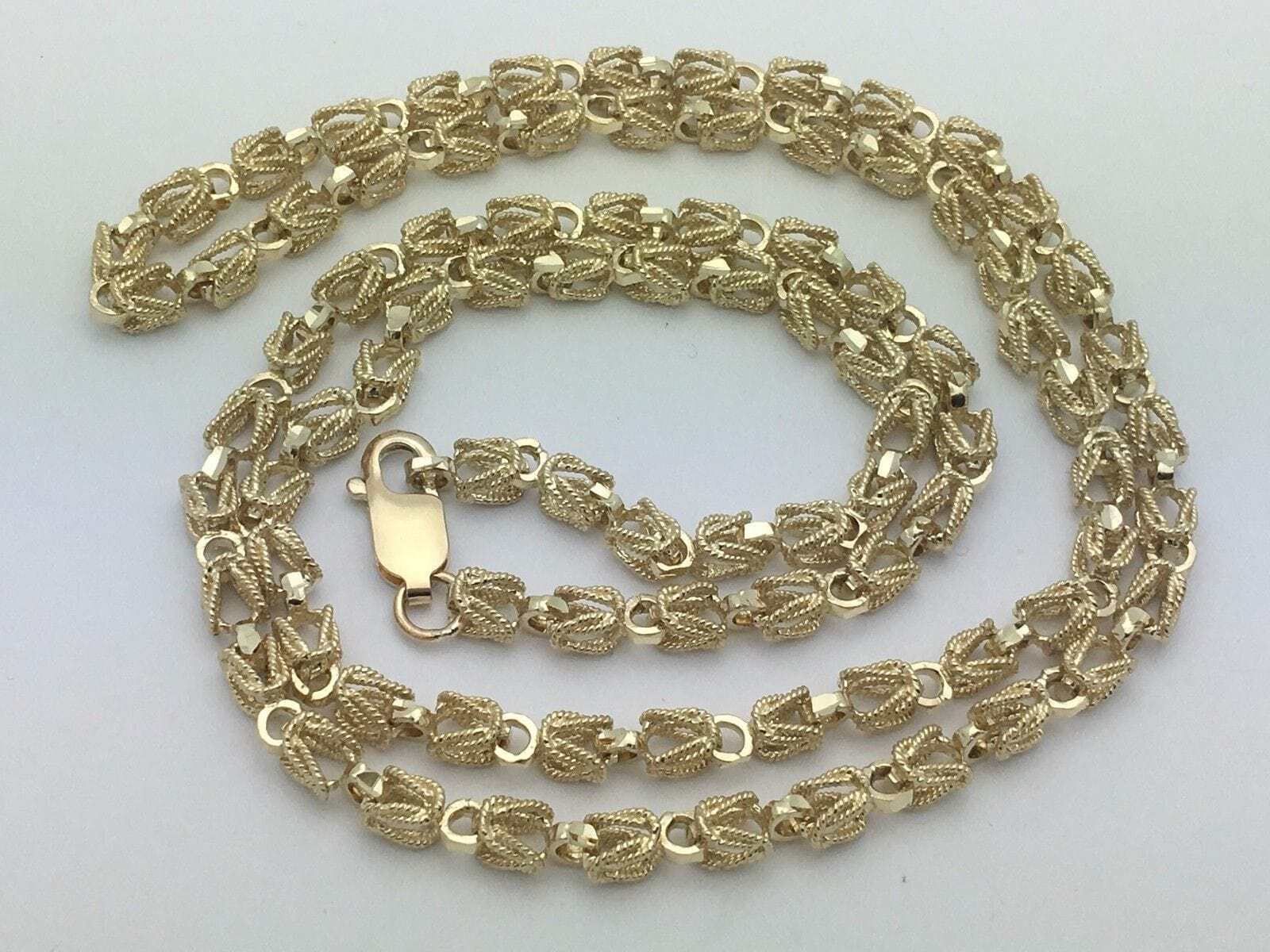 Men's 10k Yellow Gold Solid Turkish Link Chain Necklace 20" - 28" 7mm ...