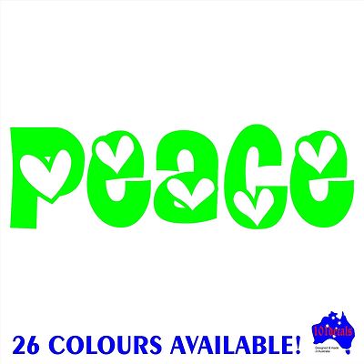 PEACE vinyl sticker wall,window,bathroom,home decor quotes,car,caravan ...