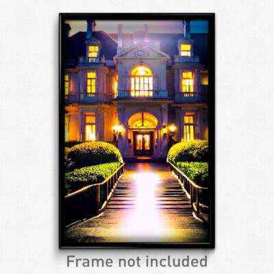 Pixel Art Poster - Old Fashioned Mansion (8 Bit Psychedelic Video Game ...