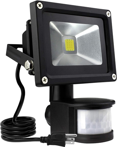 10W Motion Sensor LED Flood Light, 6000K Daylight White, 1100Lm(Max ...