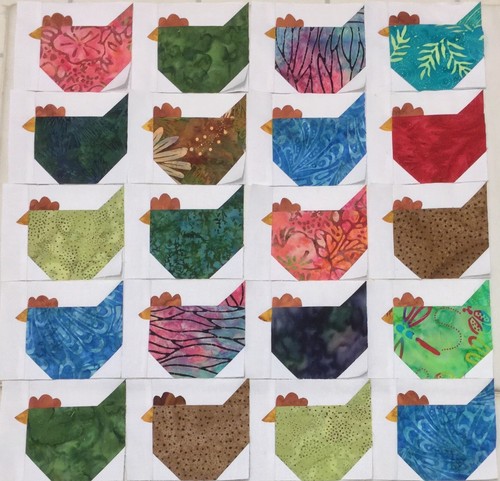 20 Batik Funky Chickens Quilt Blocks For Quilt Top~SALE~ | eBay