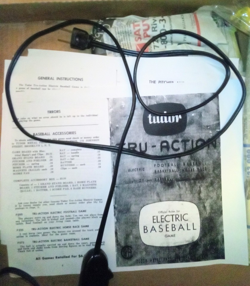 Tudor Tru-Action 1950s Vintage Electric Baseball Game Complete Set | eBay
