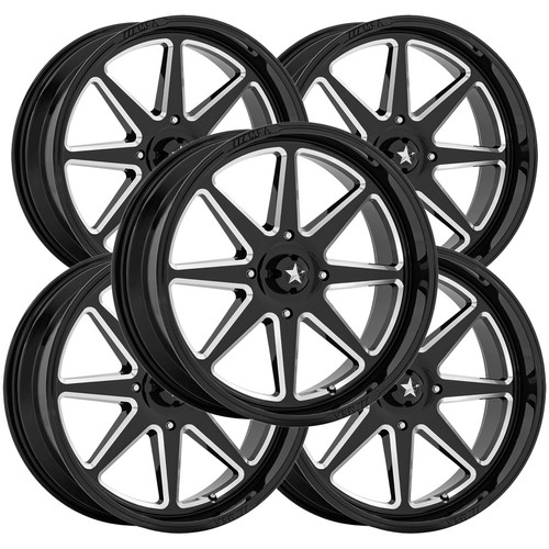 (Set of 5) MSA Off-Road M54 Spark 14x7 4x156 -47mm Black/Milled Wheels Rims 194933418992| eBay