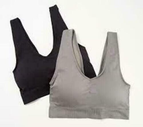 AnyBody Seamless Geo Texture Bra Set of Two-Black/Charcoal-Medium-NEW ...
