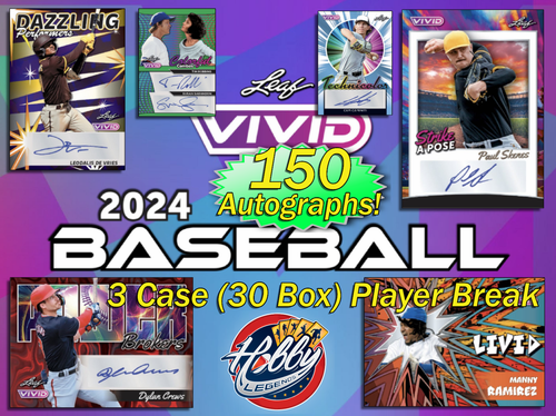 Johnny Bench CIN 2024 Leaf VIVID BASEBALL 3 Case (30 Box) Player Break ...