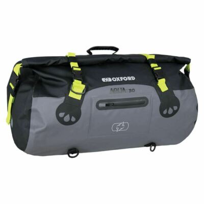 Oxford Aqua Waterproof T30 Motorcycle Luggage Roll Bag Black/Grey/Fluo ...