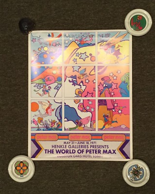 Original Vintage PETER MAX Poster - Henkel Galleries 1971 - Mint/NM | eBay