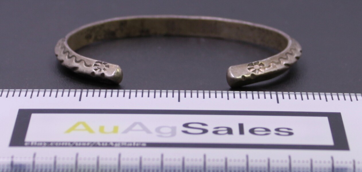 Native American Sand Cast Sterling Silver Cuff Bracel… - Gem