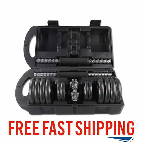 15kg Cast Iron Adjustable Dumbbell Barbell Set Men Women Home Gym ...
