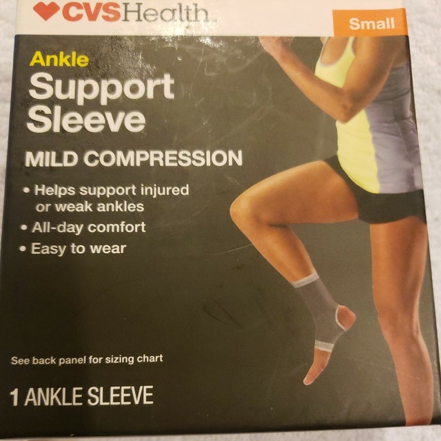 CVS Health Ankle Support Sleeve Mild Compression Small Gray for sale ...