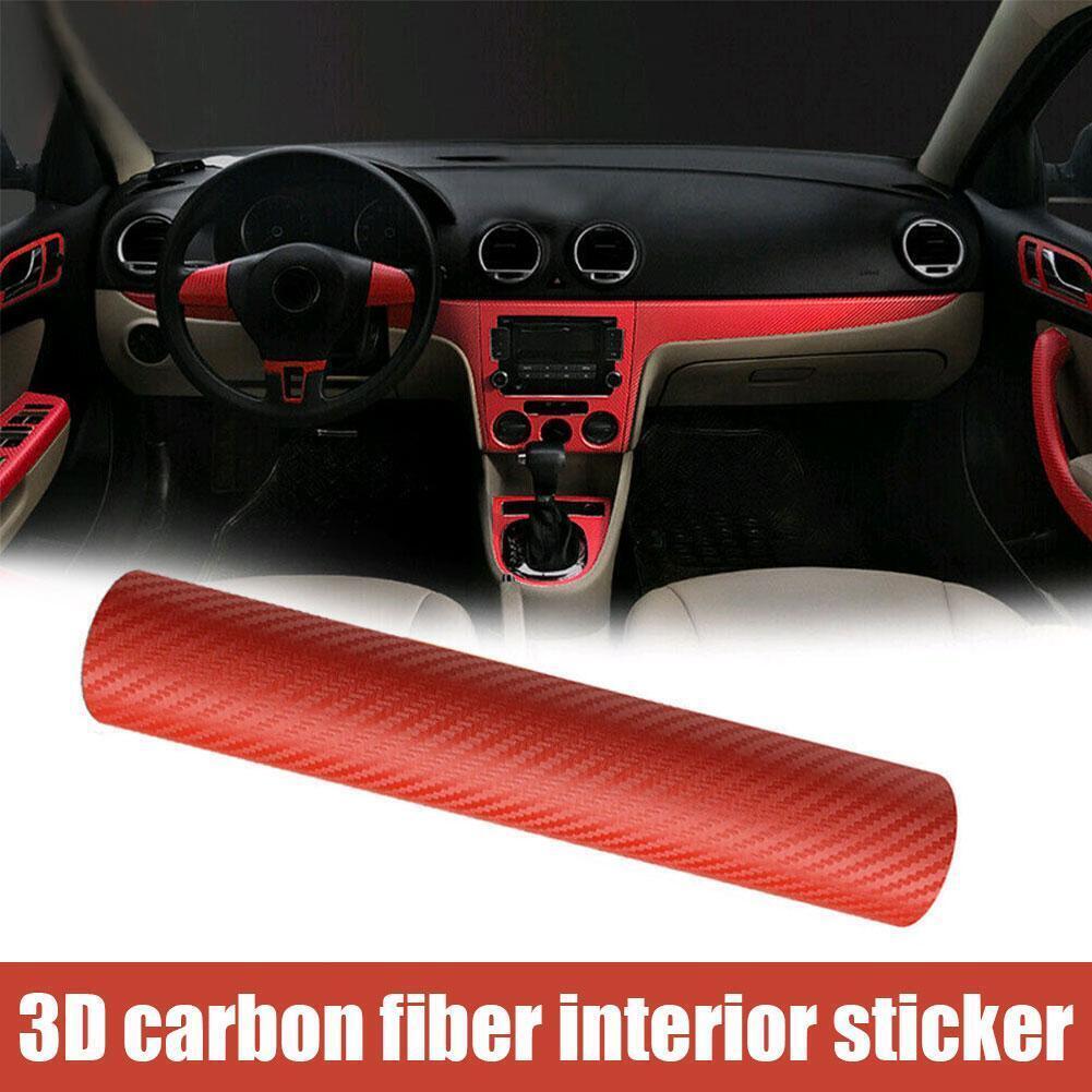 3D Red Carbon Fiber Car Interior Door Panel Stickers Protector Accesso ...
