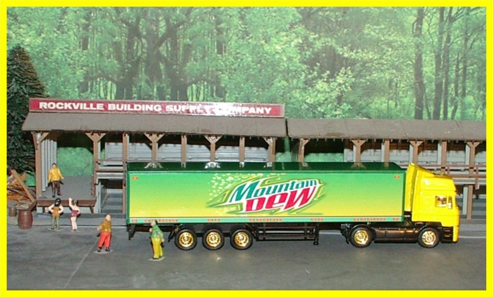 HO SCALE _ HUMMER _ MAN _ MOUNTAIN DEW _ TRACTOR TRAILER | eBay