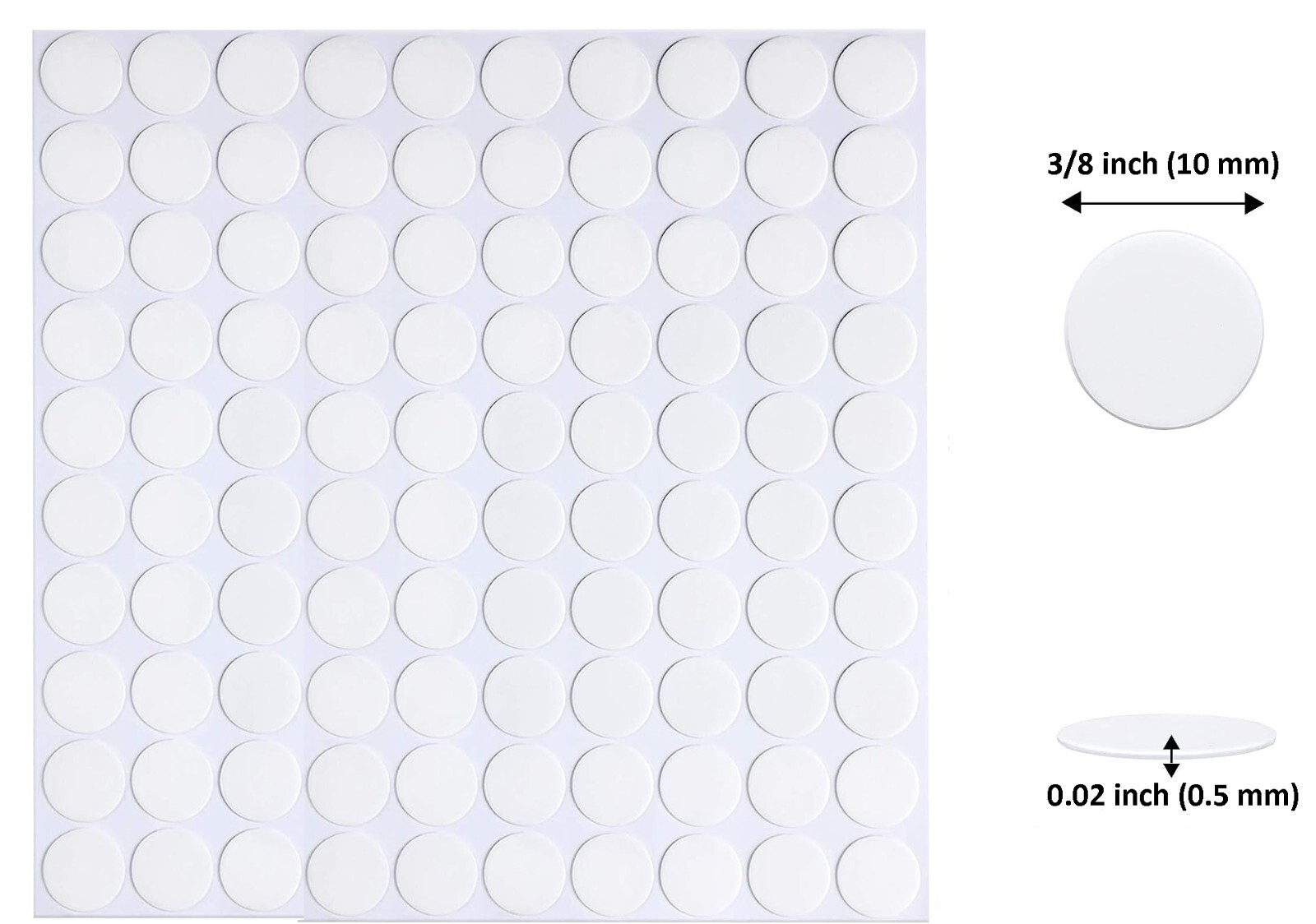 100 Clear Adhesive Dots Removable Two Sided Round Glue for Arts Crafts ...