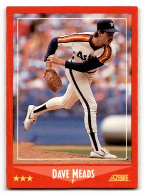 1988 Score #243 Dave Meads Houston Astros Baseball Cards EX/NM ID:55002 ...