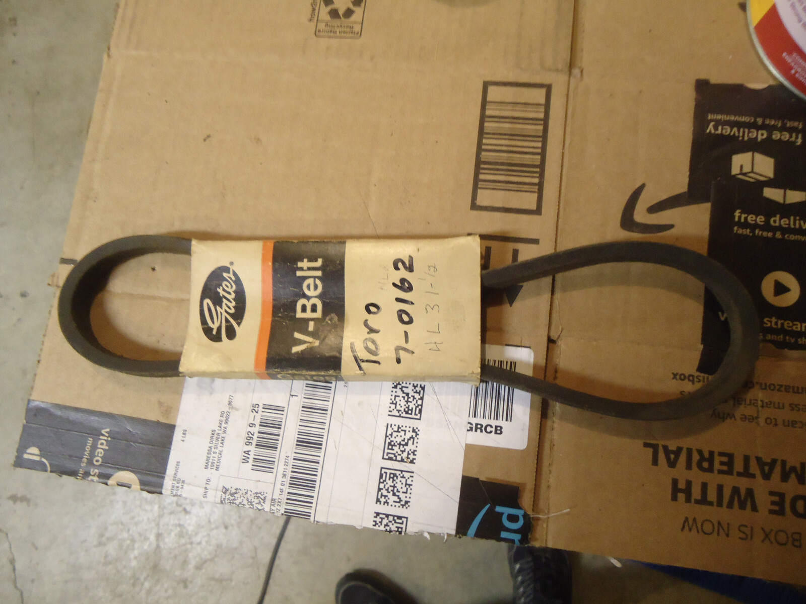 NEW Toro V Belt 7-0162 OEM GATES | eBay
