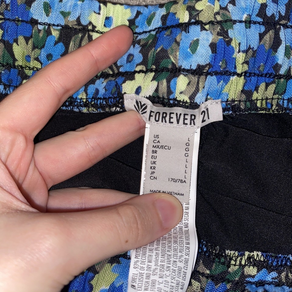 forever 21 athletic shorts Womens Large Floral Compression Shorts ...