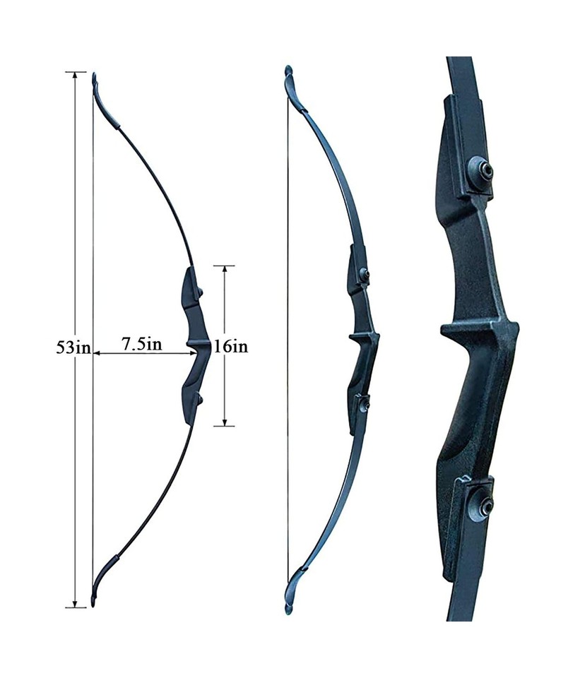 Archery Takedown Recurve Bow and Arrow Set 30lb 40lb Left/Rght Hand ...