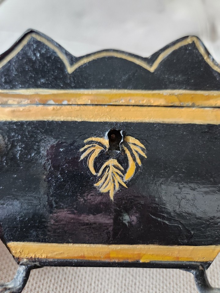 Antique 1700s Georgian Painted Toleware Footed Tea Caddy | eBay