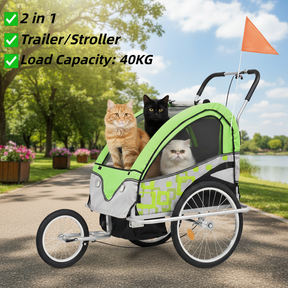 Pets Stroller Pets Bike Trailer 2 in 1 Pets Bike Carrier Jogger Bicycle Trailer | eBay Australia