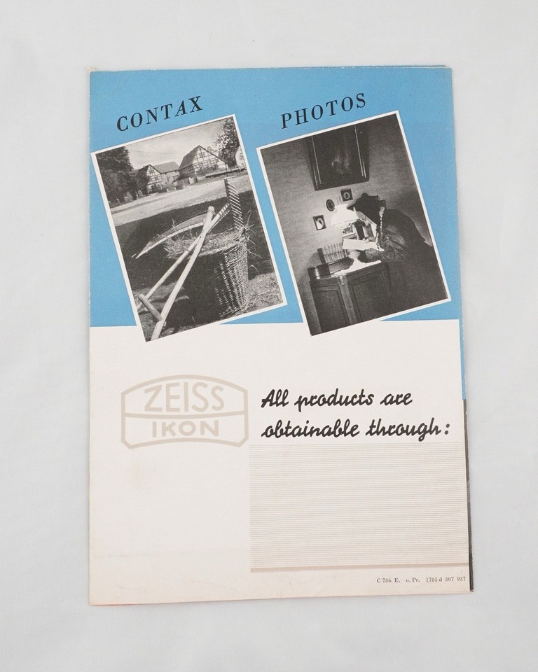 RARE Zeiss Ikon Contax II III Camera Vintage Brochure “Everything Kept ...