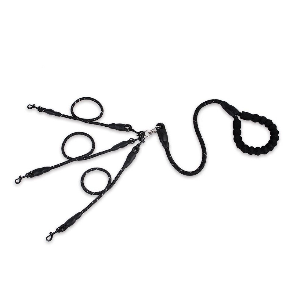 3-Way Heavy Duty Multiple Dog Rope Leash with Soft Padded Handle for 3 ...