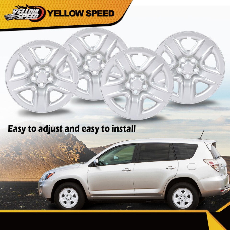 4PCS Fit For 2006-2012 Toyota RAV4 5-Spoke 17” Wheel Skin Hub Caps ...