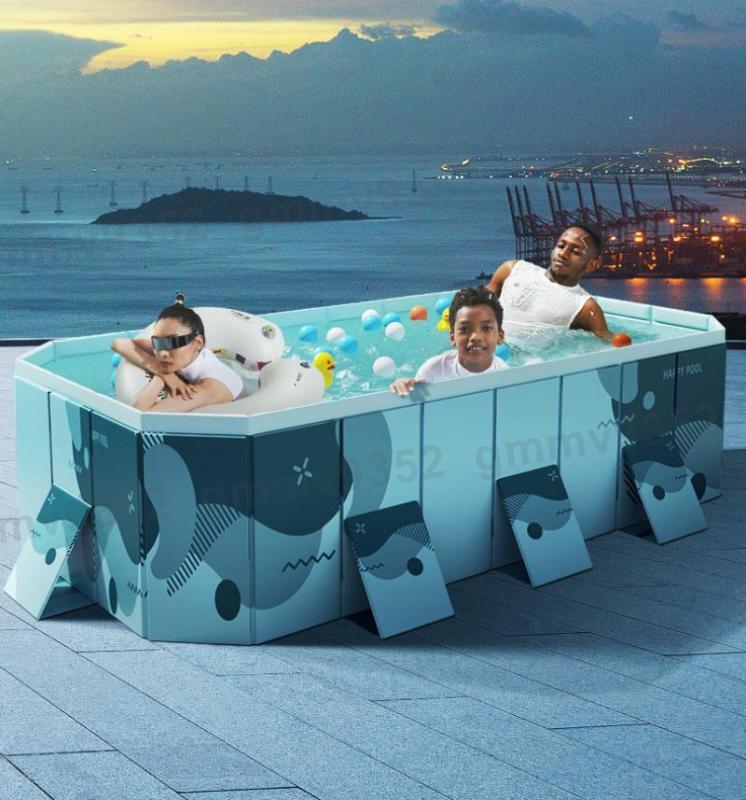 Outdoor Foldable Family Swimming Pool Above Ground Garden Kids Paddling ...
