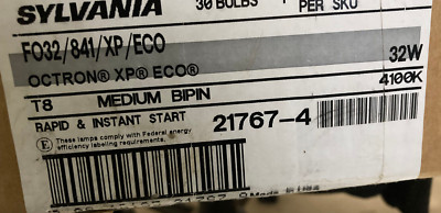 Lot of 30 - Sylvania 21767 - FO32/841/XP/ECO Straight T8 Fluorescent ...