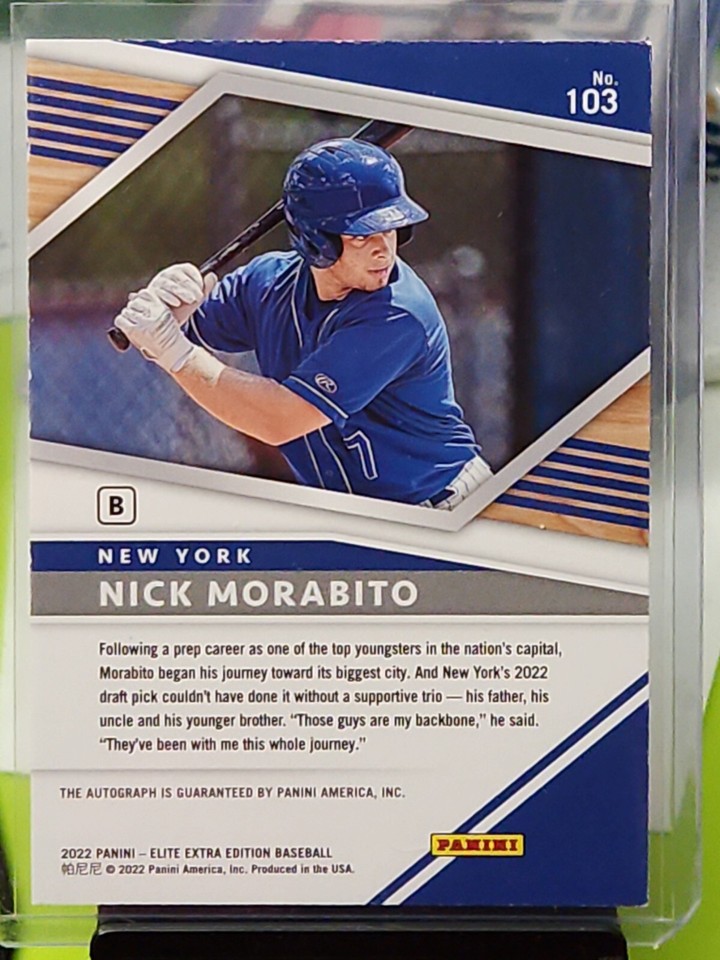 NICK MORABITO 2022 Elite Extra Edition Prime Numbers /51 AUTO NEW YORK ...