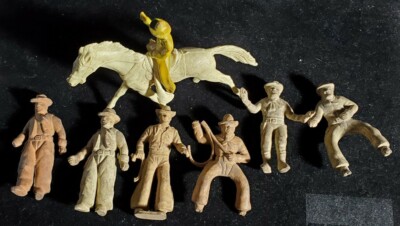 Vintage Marx Cowboy set of 8 plastic figures and horse. Our x1815 | eBay