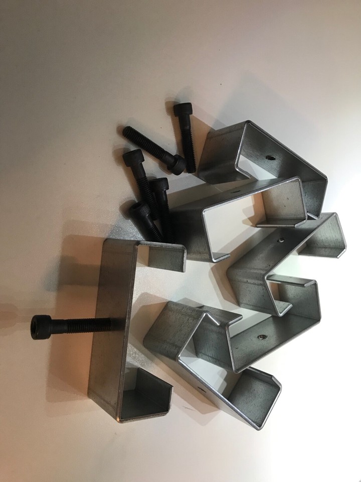 6 x Galvanised H section Concrete Post Brackets to fit 100mm post | eBay UK