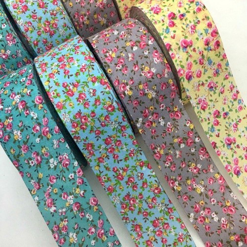 10Yards Flower Printed Ribbon Cloth Fabric Floral Ribbons Sewing Craft ...