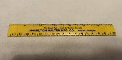 Vintage Hamilton Halter MFG Co Pontiac Michigan Advertising Ruler | eBay