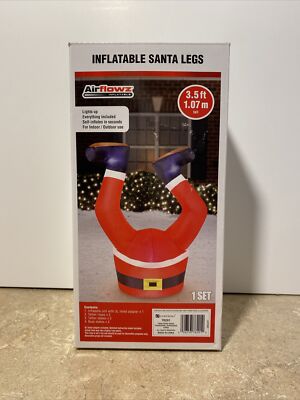 3.5' Santa Legs Inflatable Christmas Lights Up Decoration Indoor ...