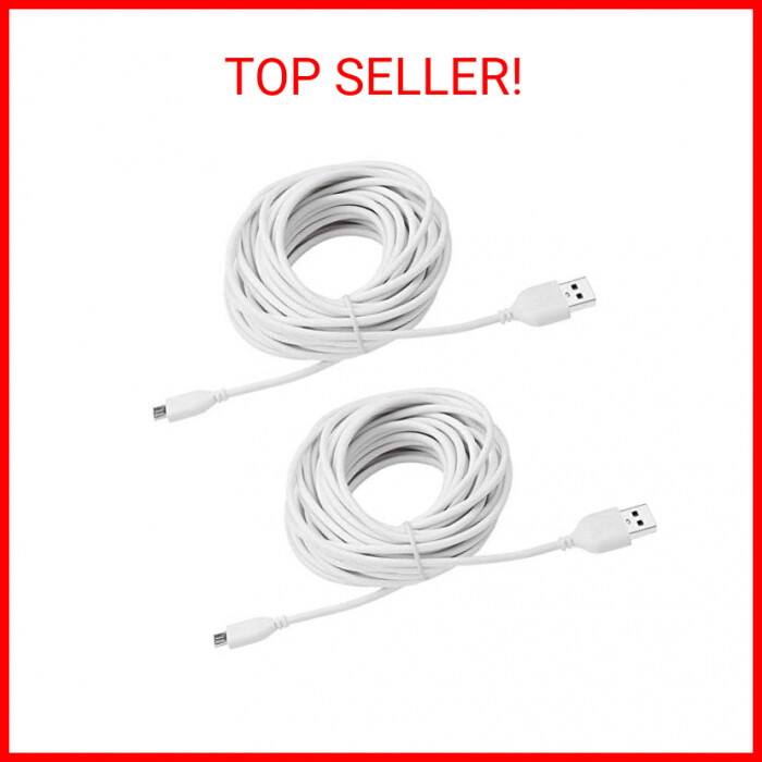 Smays 2-Pack 25ft USB to Micro USB Extension Power Cable Compatible for ...