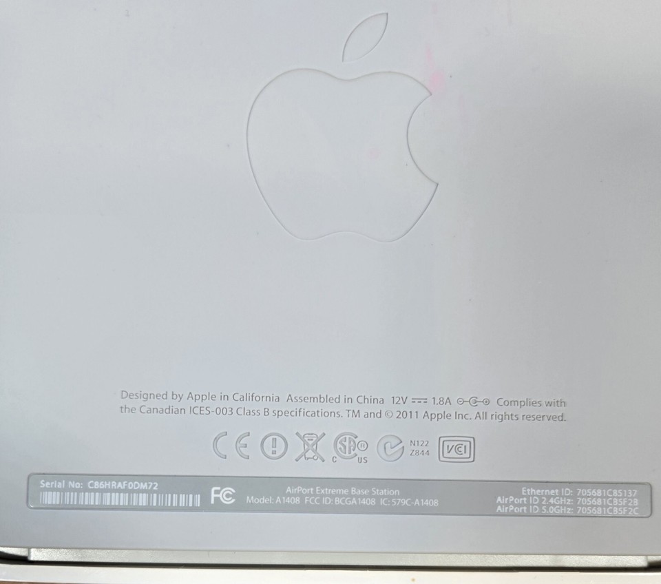 Apple A1408 AirPort Extreme Base Station Wireless Router | eBay