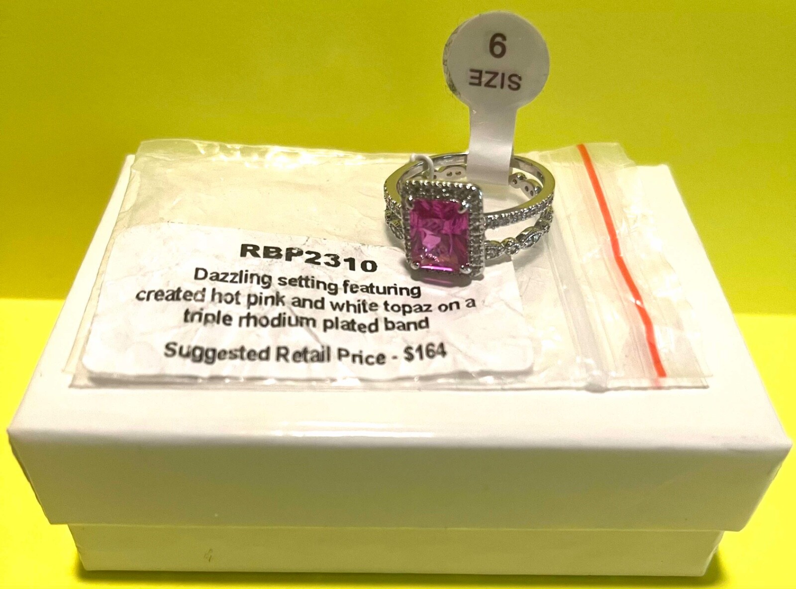 RBP 2310 Hot Pink Topaz Size 9 Double Band Ring NICE | eBay