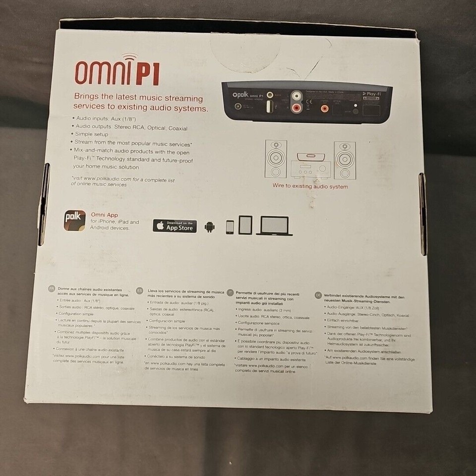 Polk Audio AM6911-A Omni P1 Wireless Wi-Fi Music Streaming Adapter | eBay