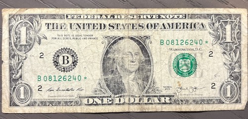 2013 B $1 Duplicate Star Note Serial Number B08126240 * | eBay