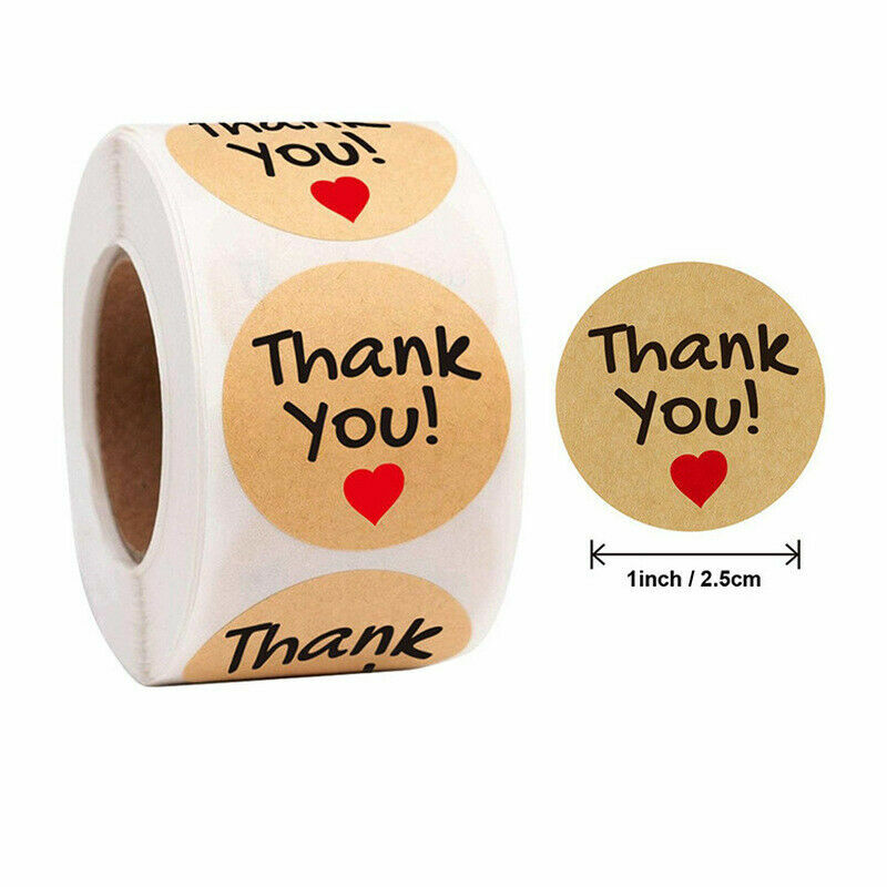 500pcs/roll Thank You Stickers 1inch 33 Pattern Gifts Sealing Purchase ...