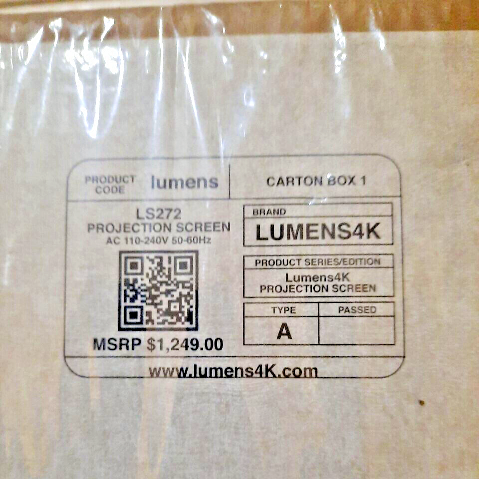 Luminar LS272 Digital Projector Self Lock Screen 4K Lumens 64"x45" New ...