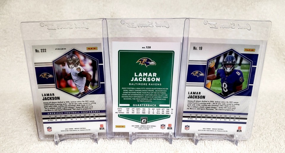 2021 Panini Mosaic Silver Prizm Football Lamar Jackson 3 Card Lot ...