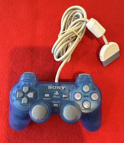 PS1 SONY PLAYSTATION ANALOG DUAL SHOCK CONTROLLER | ISLAND BLUE | SCPH ...