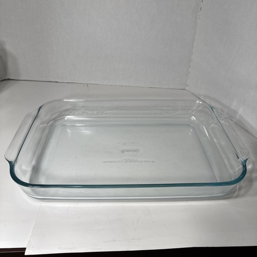 Clear Glass Rectangular Lasagna Pan Pyrex #234 Baking Dish 38 Cm X 25 ...