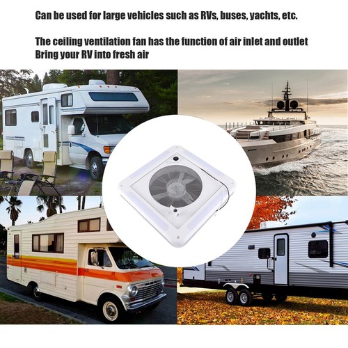 Air Ventilation Ceiling Fan RV Roof Vent Fan 4 LED Light Waterproof ...