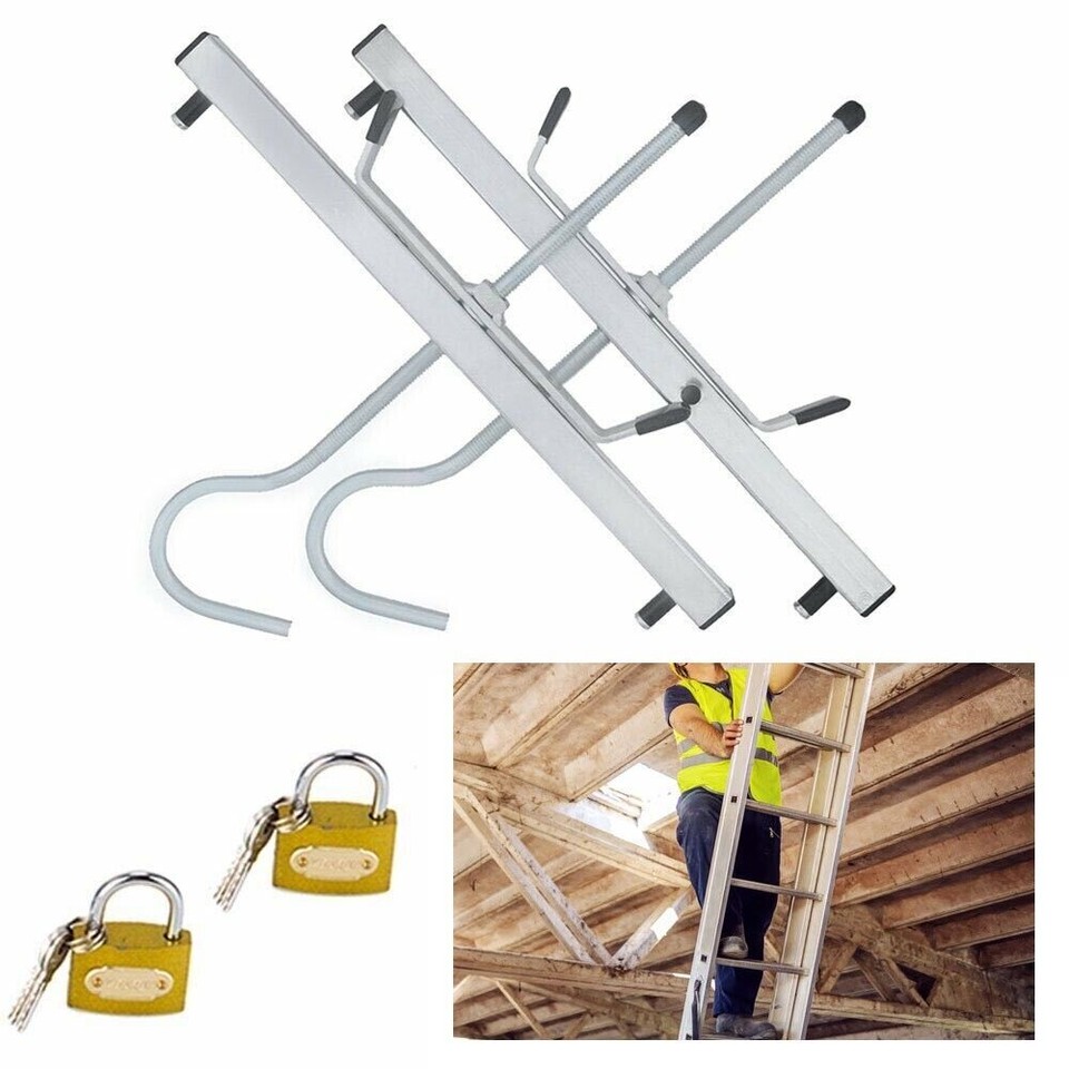 Universal Heavy Duty Ladder Roof Rack Clamp Clamps Lockable Free Locks ...