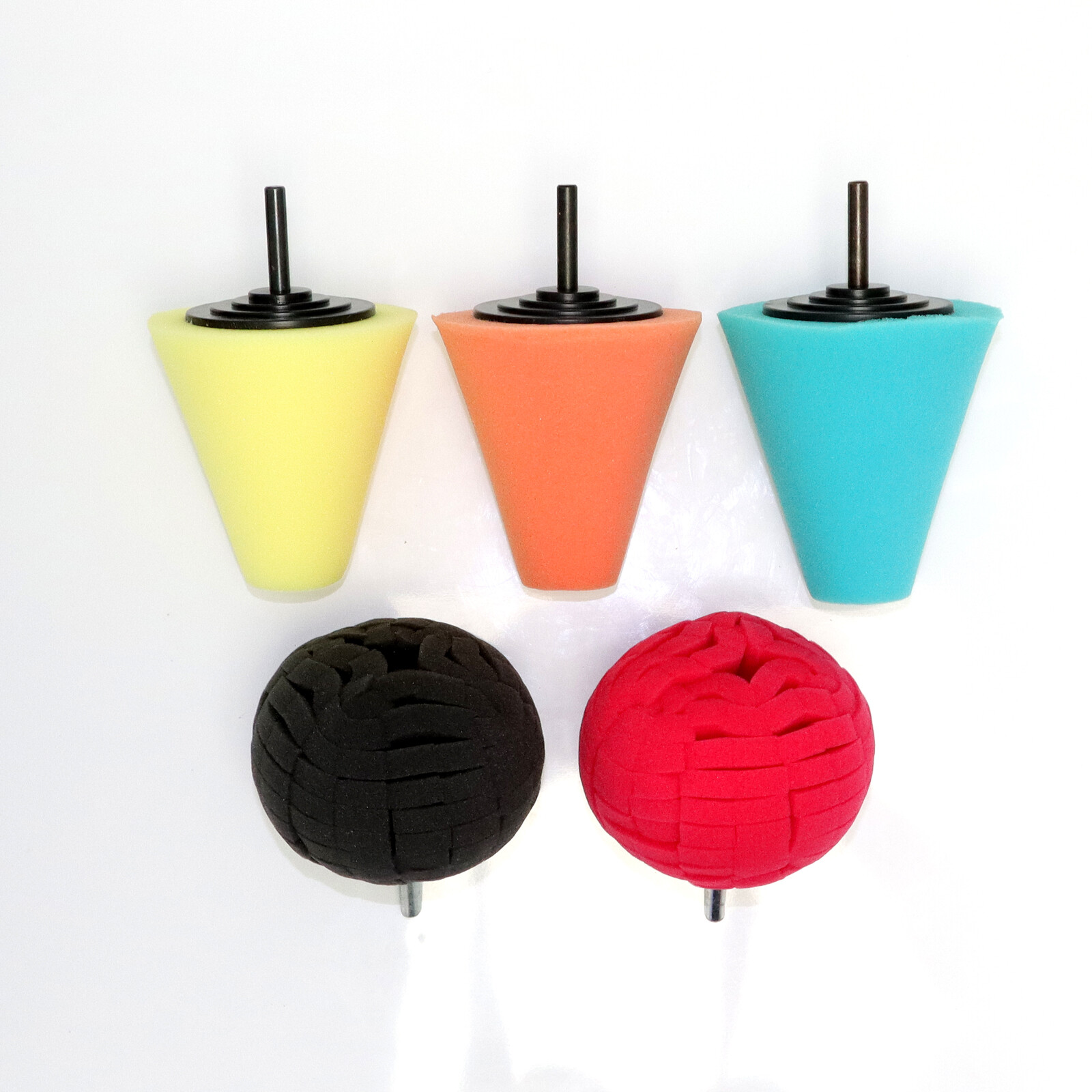 5pcs Foam Drill Polishing Cone Ball Pads Hub Waxing Buffing Wheel ...