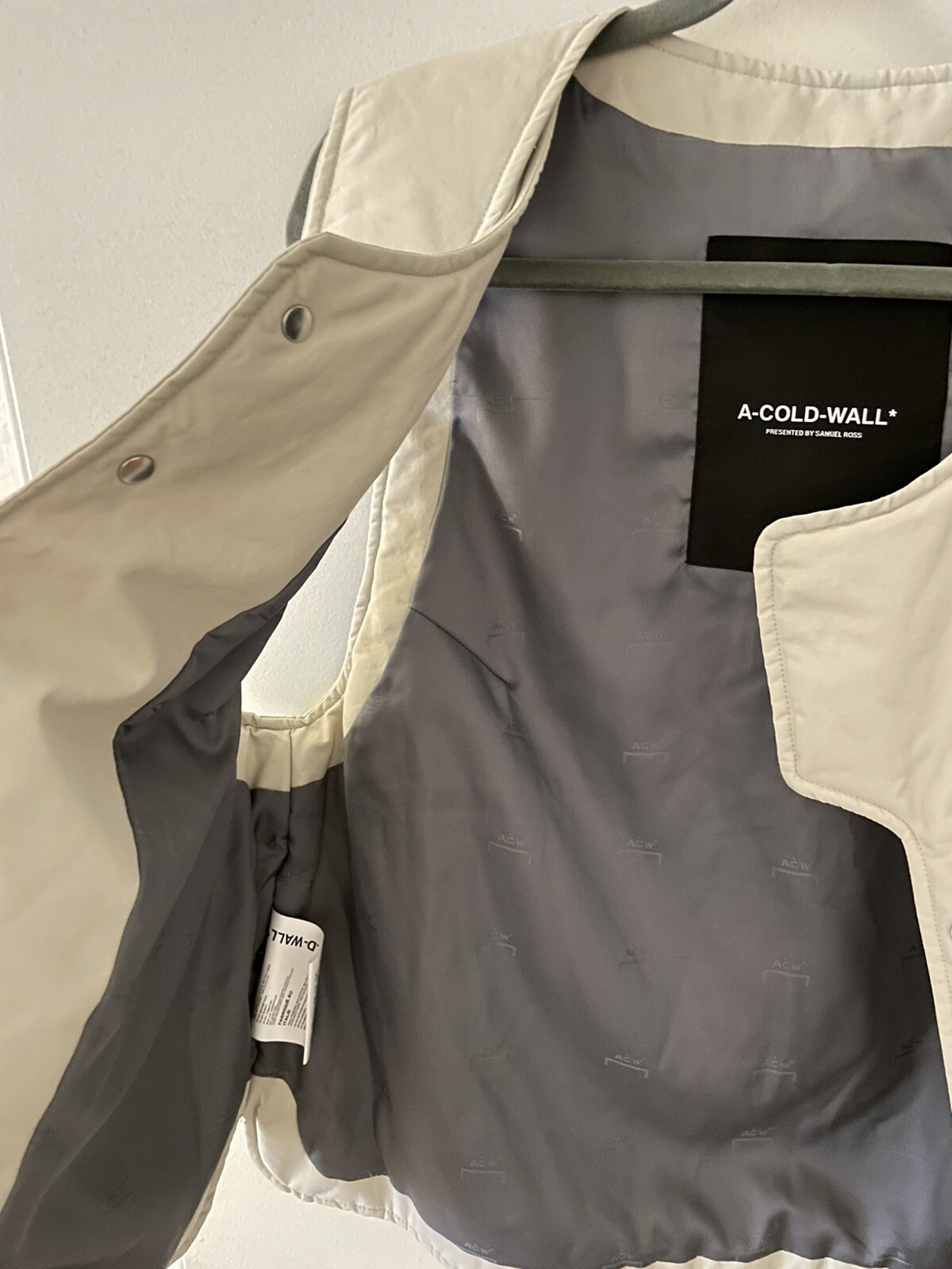 NEW M ACW A Cold Wall Converge Vest Gilet Shirt Chalk Bone Khaki Travis ...